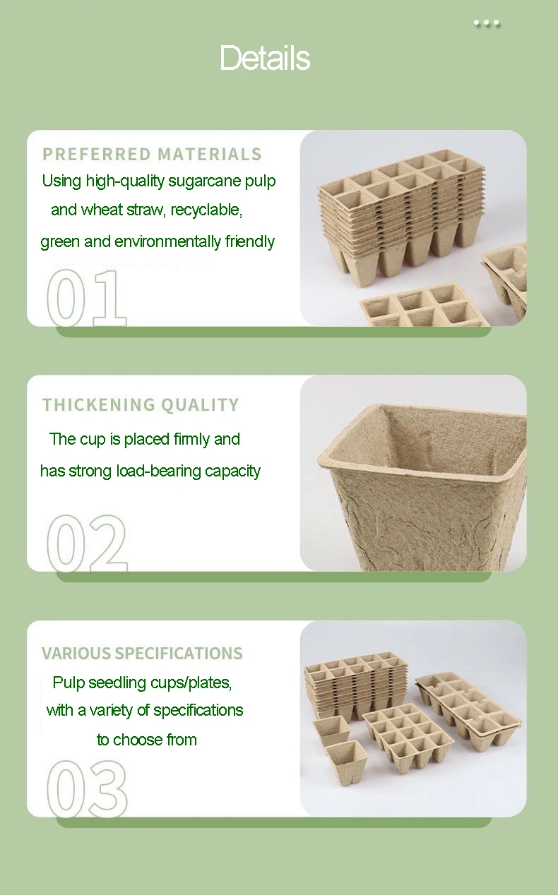 Recycled Pulp Seed Starting Trays Seedlings Biodegradable Germination ...