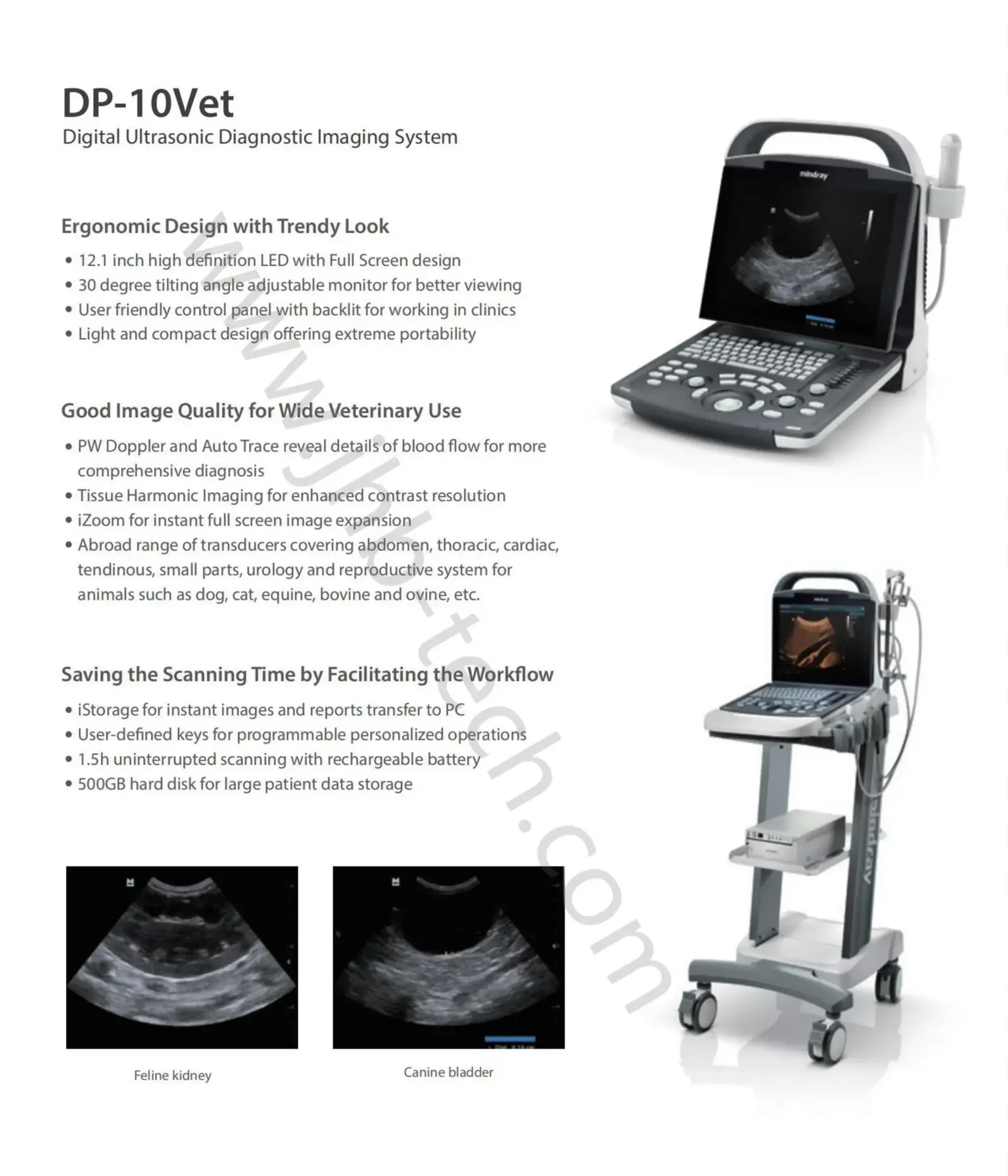 Portable Medical Veterinary Ultrasound Instruments Use Mindray Dp10 ...