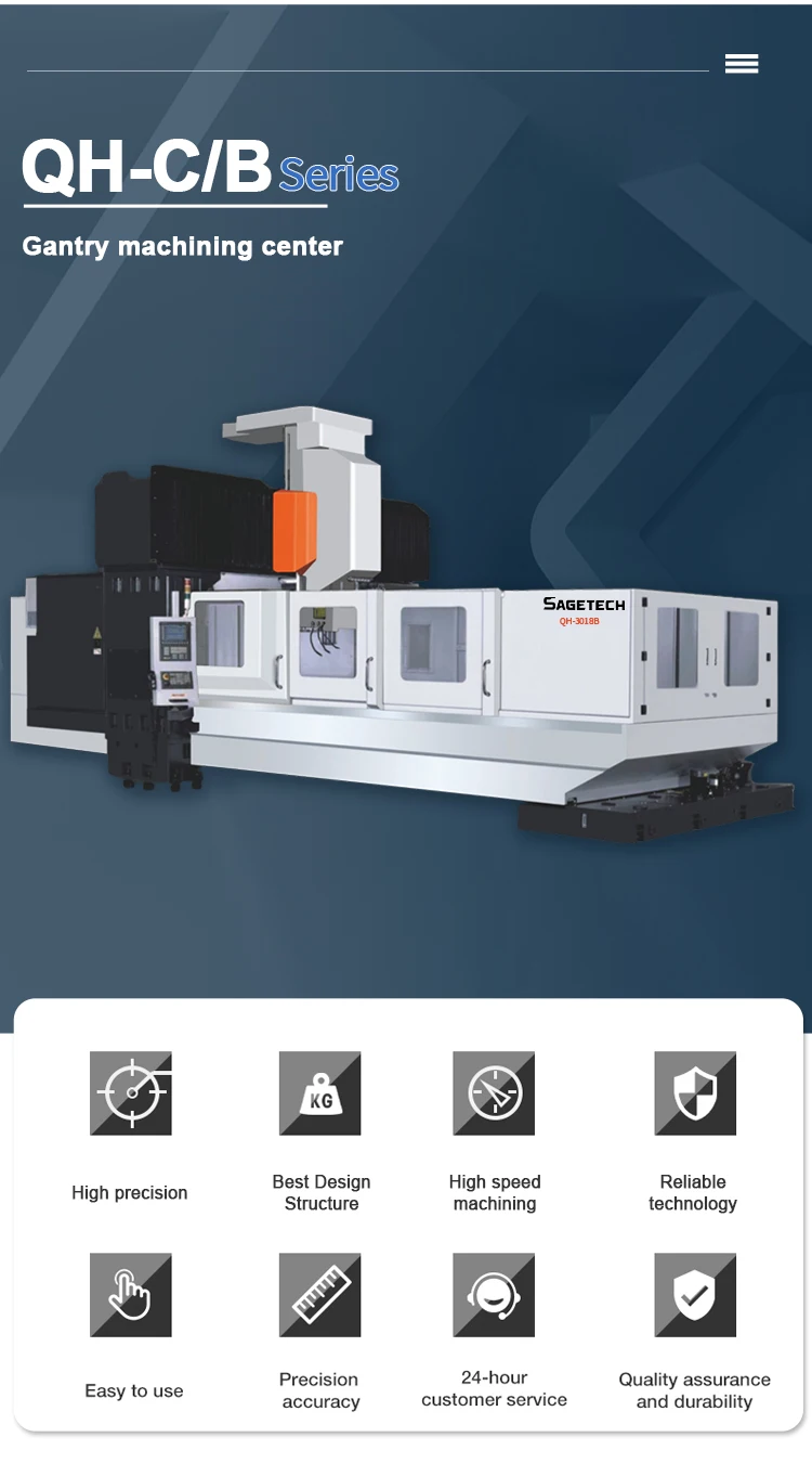 Sagetech 3 Axis Cnc Gantry Milling Machine Large Metal Processing Machinery Hight Precision C ...