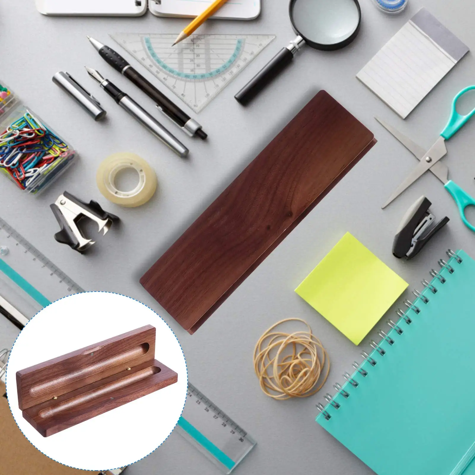 Single Pen Display Box Walnut Ballpoint Pen Gift Box Empty Pen Storage ...