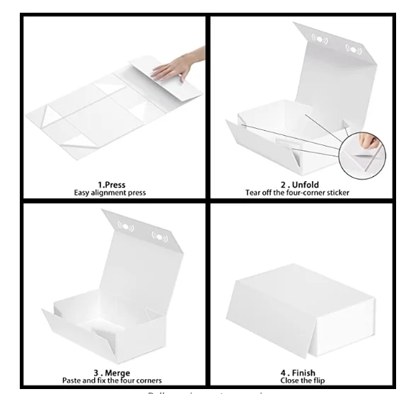 Custom Folding Shipping Clamshell Wrap Cardboard Box Magnetic Seal Gift ...