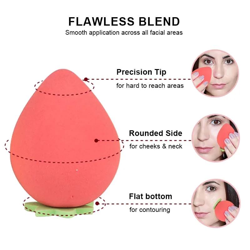 Lemon Strawberry Pear Fruit Shapes Soft Cosmetic Makeup Blenders Makeup ...