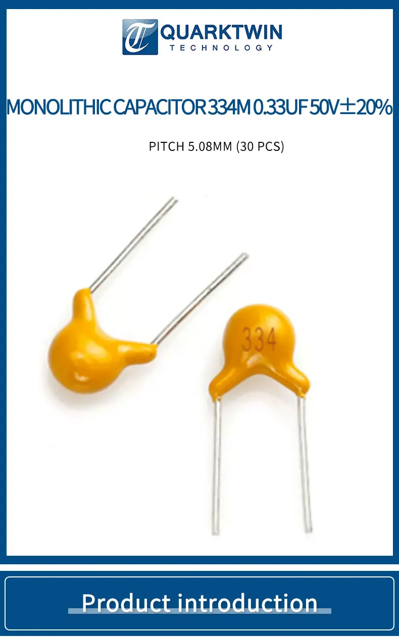 Monolithic Capacitor 334m 0.33uf 50v 20% Pitch 5.08mm (30 Pcs) - Buy Monolithic Capacitors ...