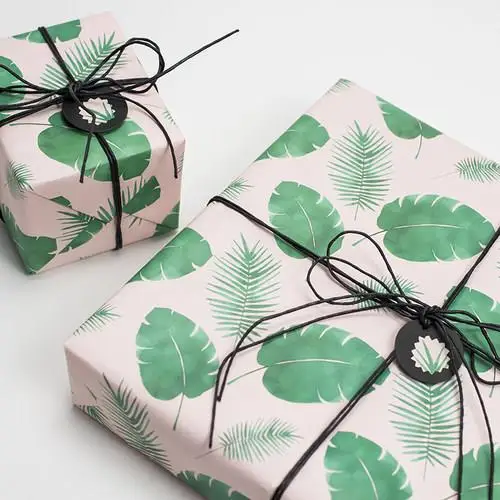 Custom Printed Logo Gift Wrapping Paper - Black Pink Flower Tissue Paper