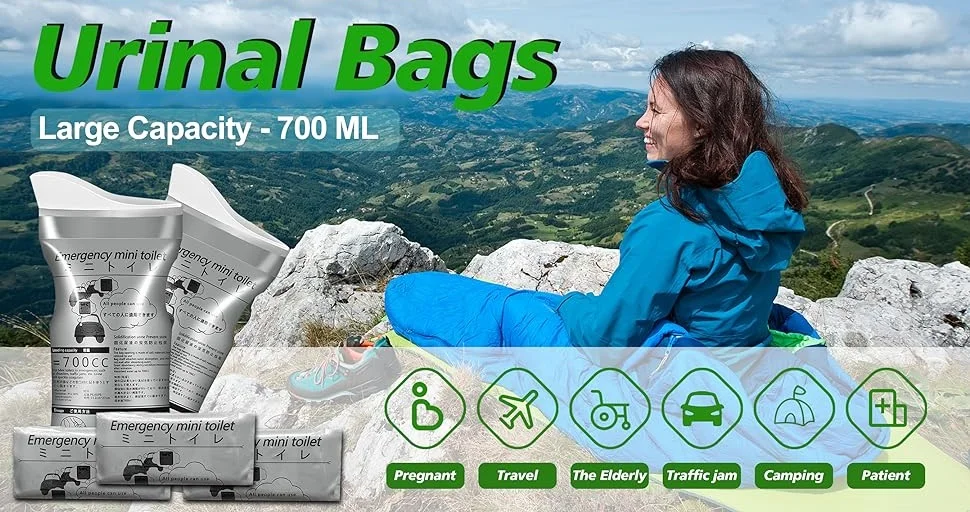 Emergency Portable Urine Bag, Disposable Urine Bag Suitable for Camping ...