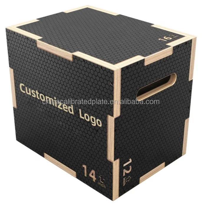 Hot Sale 3 In 1 Black Wooden Plyo Plyometric Box Exercise Workout Jump ...