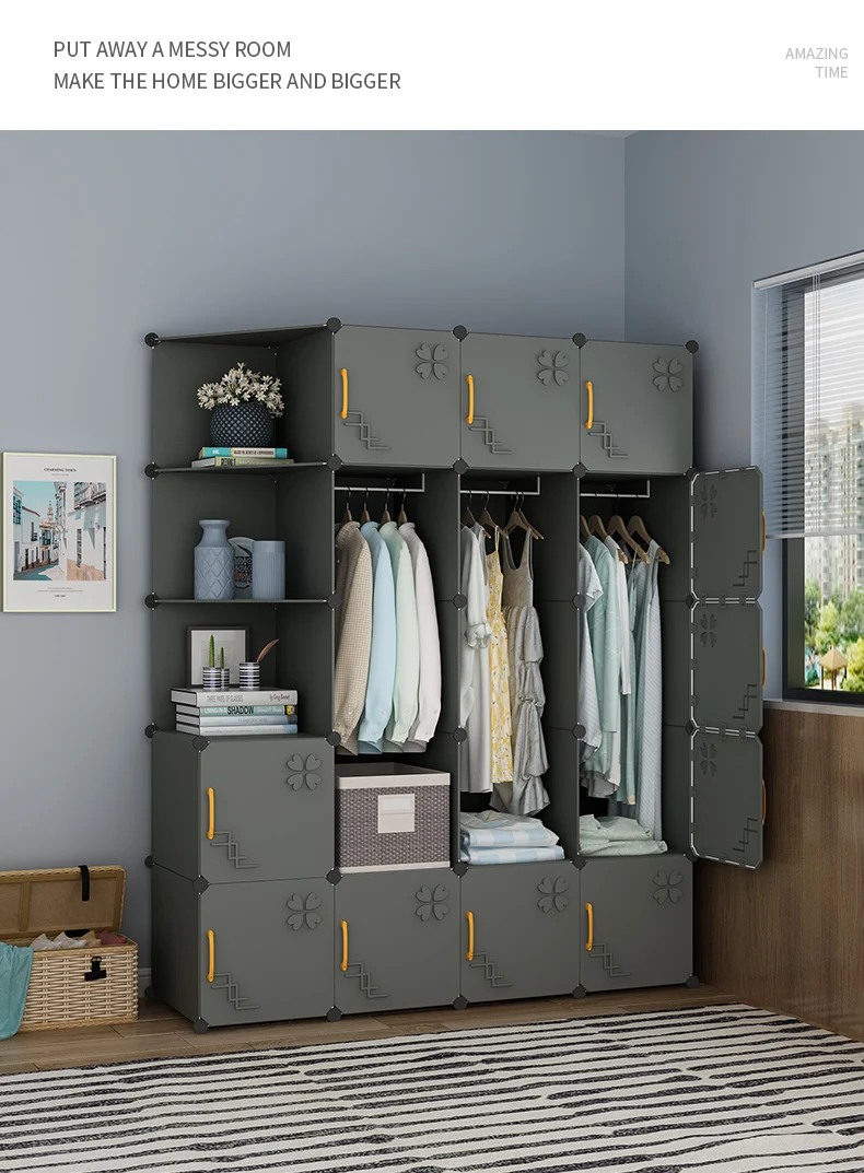 Wholesale Folding Modern Bedroom Plastic Wardrobes