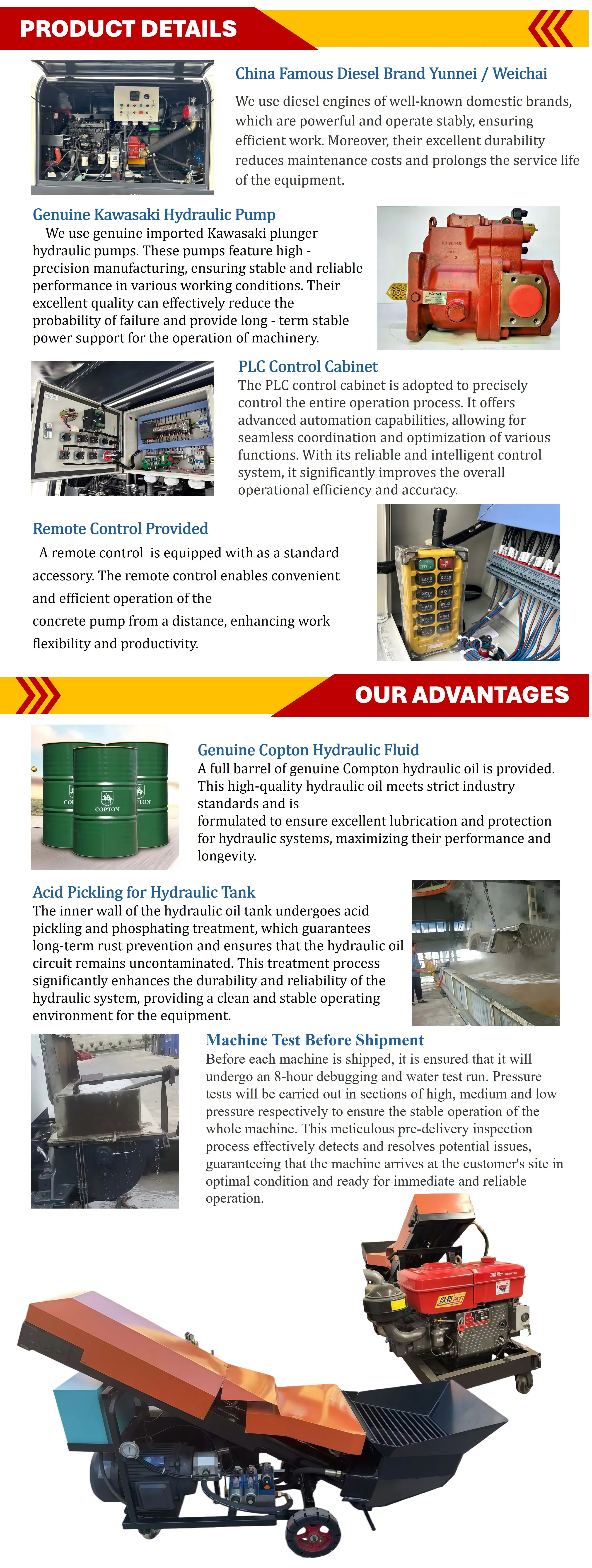 High-Efficiency 8M³/H Small Concrete Pump with 20M Vertical & 40M ...