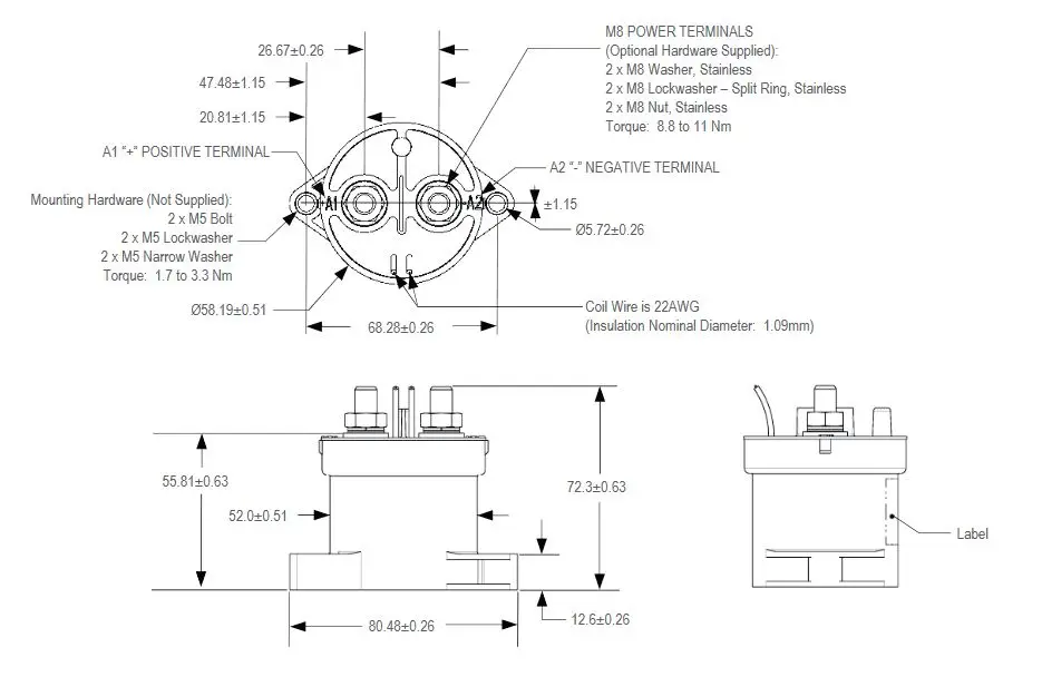 EVC500 Automotive Contactor - High Voltage Relay Forklift