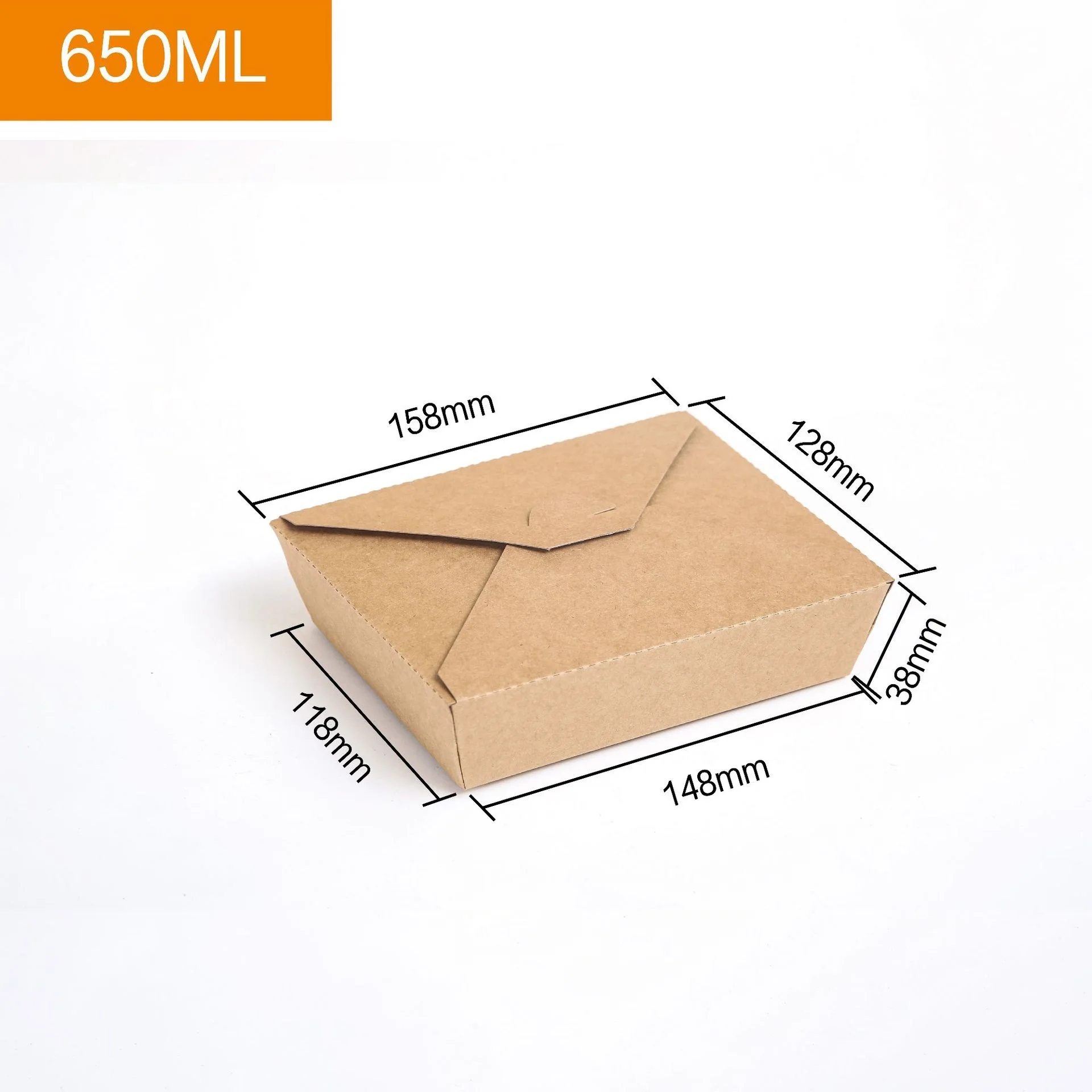 26 Oz Disposable Kraft Paper Take Box - Microwaveable & Durable