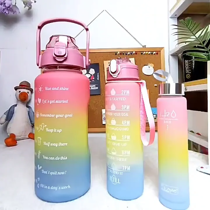 3 In 1 Black Bottles Trios De Termos Motivacionales Bottles En Trio ...