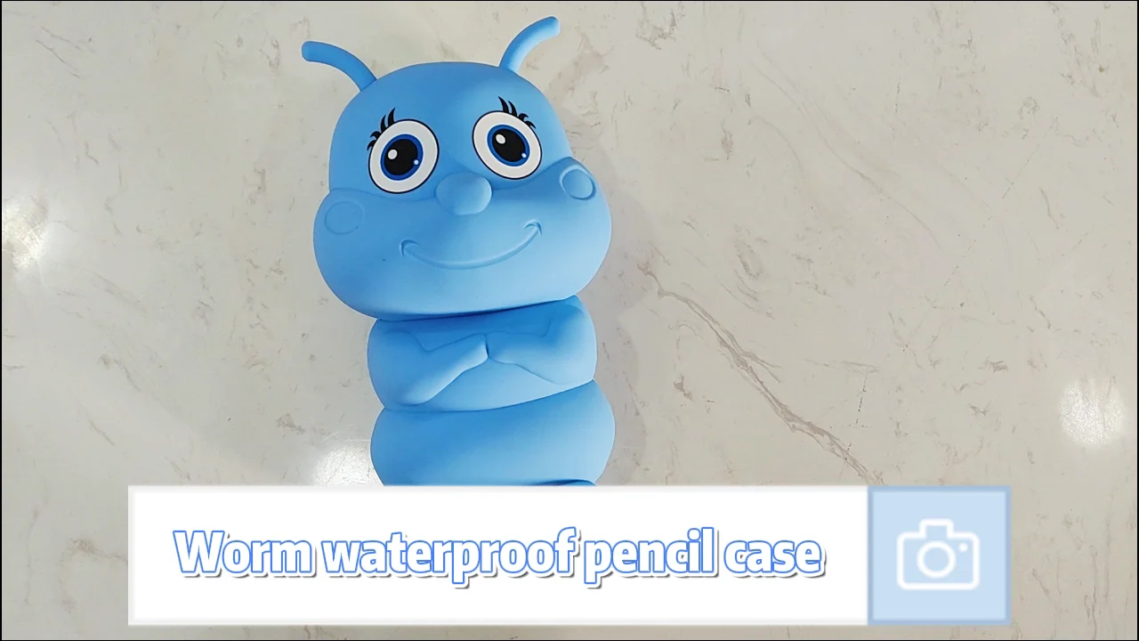 New Arrival Kawaii Silicone Caterpillar Shape Pencil Bag Soft Cute ...