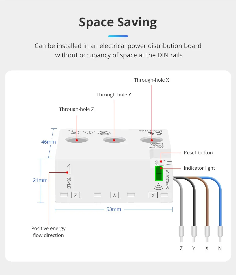 Zemismart 3 Phase Smart Energy Meter - Wifi & Zigbee Control