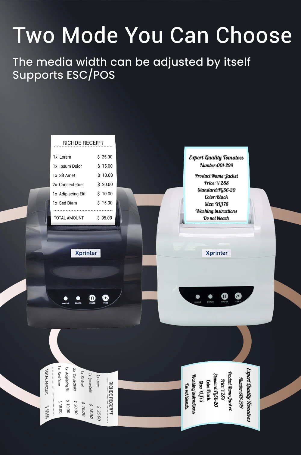 Xprinter XP-365B - Versatile Thermal Printer with Bluetooth