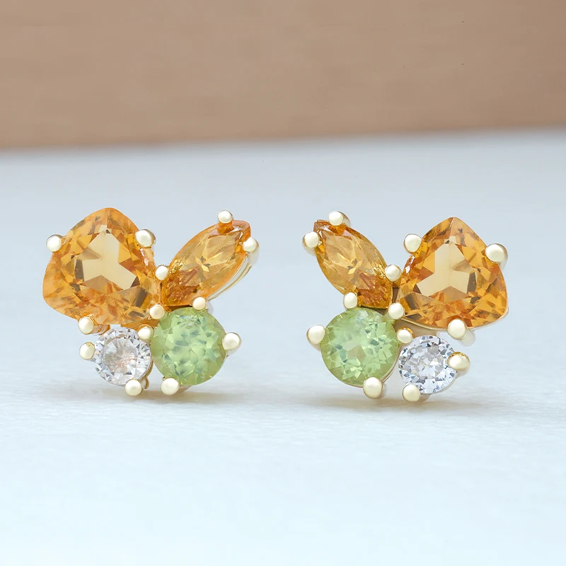 Spring Scenery Multi-Color 4 Gems Light Trillion Flower Butterfly ...