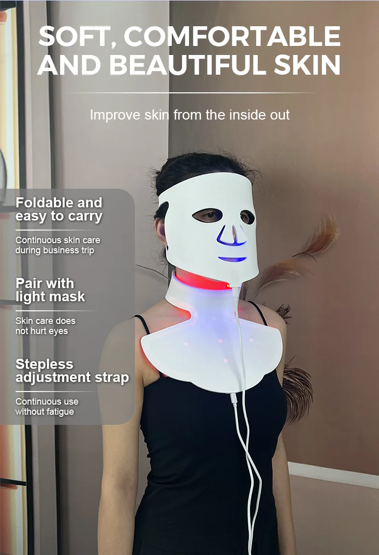 Food-grade Silicone Material Led Mask Face And Neck Light Mask Led Mask Face Halloween - Buy Led ...