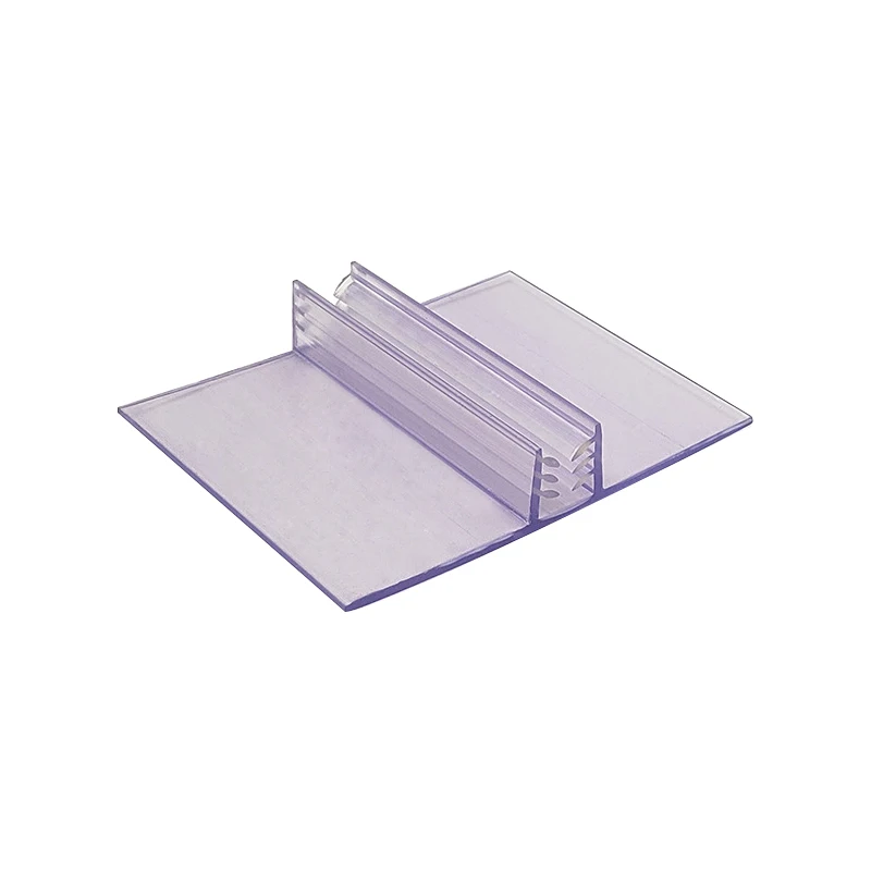 Custom Supermarket Wide Base PVC Sign Holder Adhesive Hinge Plastic ...