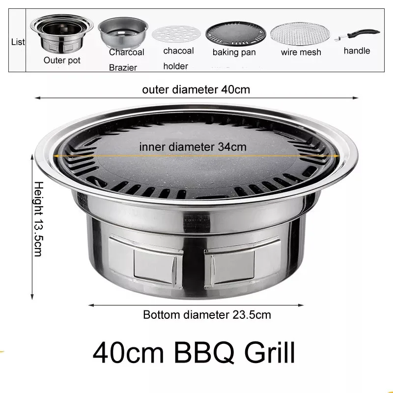 Stainless Steel Restaurant Korea Bbq Grill Pan Barbecue Stove - Buy ...
