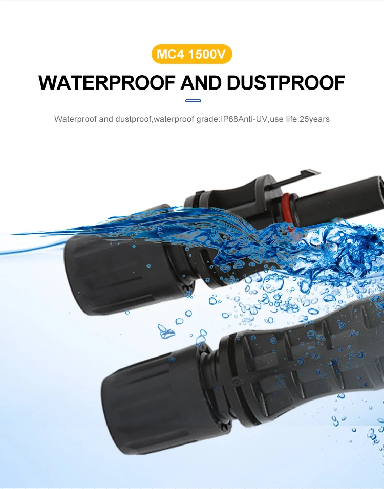 1000v 30a Mc 4 Male Female Ip67 Fuse Dc Connector Copper Solar Adapter ...