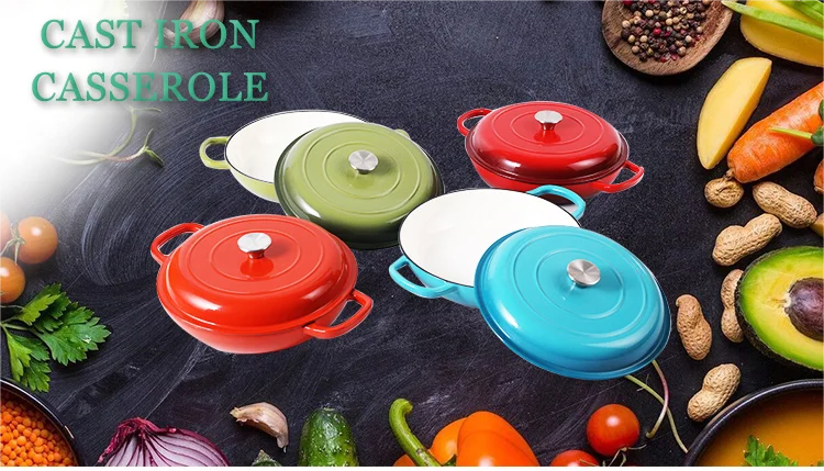 Custom Pre-seasoned Non Stick Cast Iron Enamel Cooking Pots Casserole ...