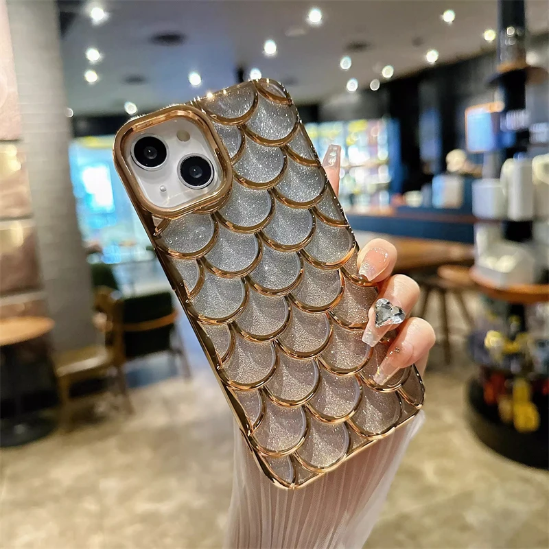 Luxury Glitter Mermaid Fish Scale Pattern Phone Case For Iphone 13 Pro ...