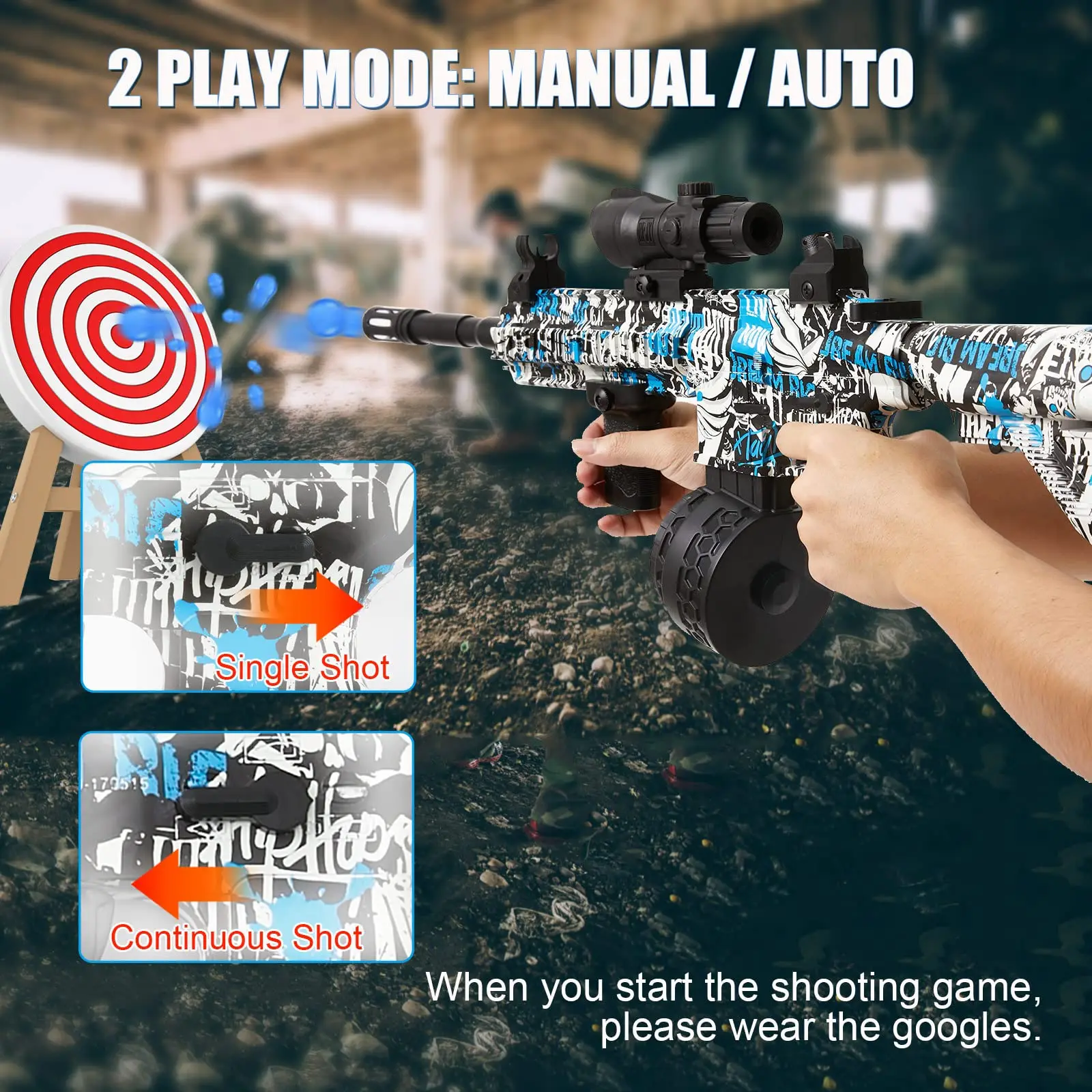 M416 New Version 50000 Balls Gel Blaster Gun Electric Gel Splatter Ball ...