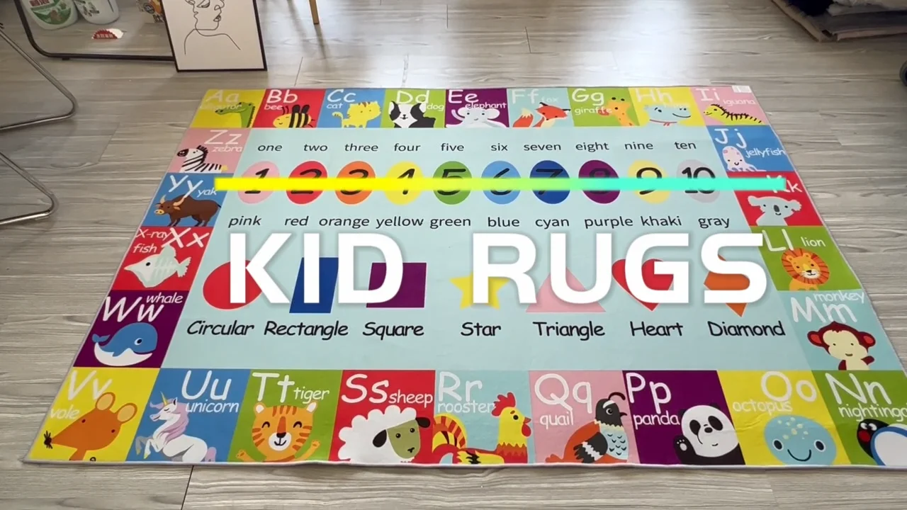 Colorful 3d Printed Contemporary Playroom Living Room Kids Area Rug ...