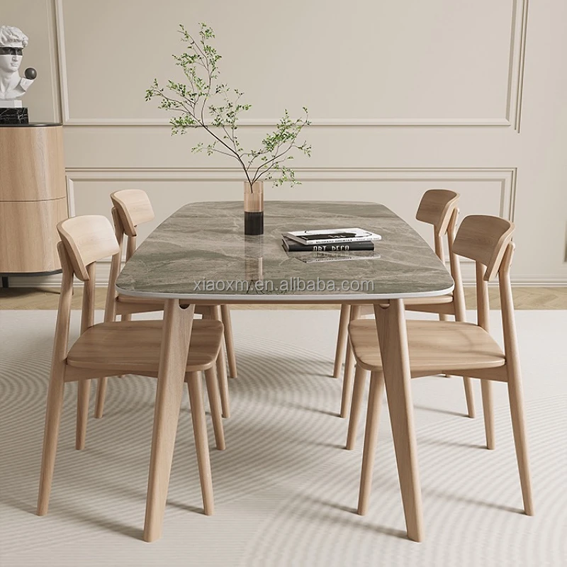 Modern Minimalist Light Luxury Dining Table and Chairs Italian ...