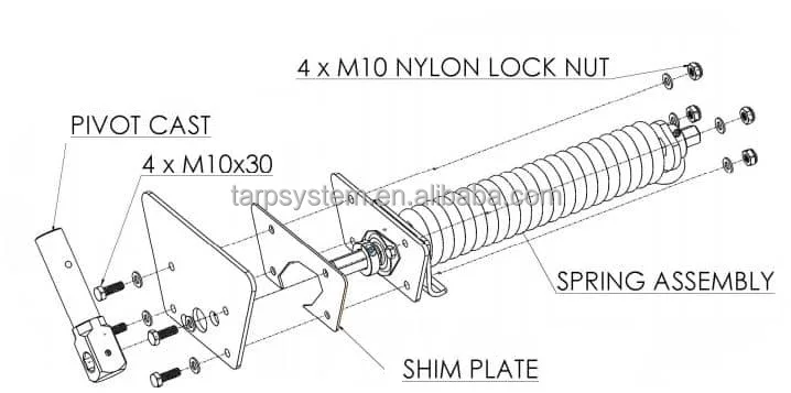 Dump Trailer Tarp System Underbody 10 Spring Passenger Side Driver Side ...