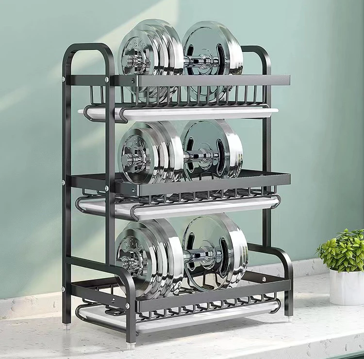 Kitchen Sink Dish Drain Rack 2 Tier Dish Drying Rack Tableware Bowl ...