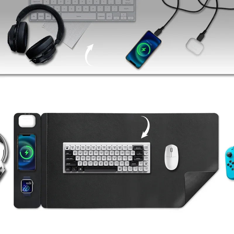 15W Wireless Charging Desk Mat - Versatile and Efficient