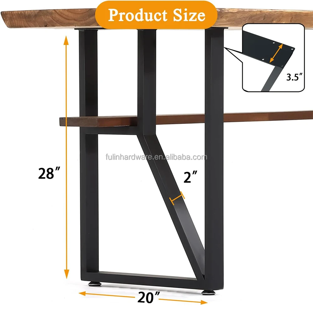 2 Tier Metal Table Legs Heavy Duty Desk Legs For Office Computer Desk ...