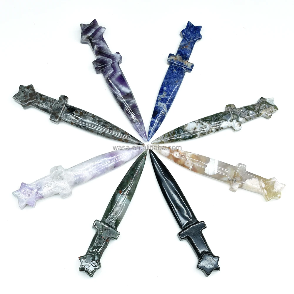 Wholesale Crystal Quartz Sword Carving Natural Healing Stones Gemstone ...