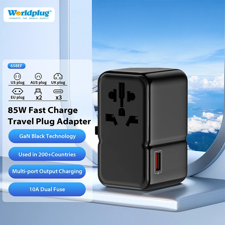 Worldplug 85W Type C Universal Travel Adapter - Fast Charge