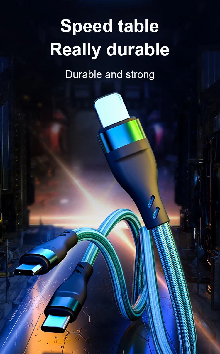 Oraimo 100w Cable 3 In One Usb C To Usb C Lighting Cable Packaging Fast ...