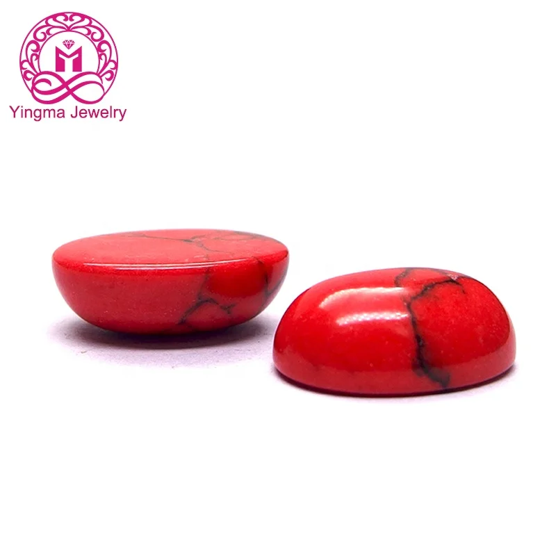Wholesale Turquoise Stone 13 X 18 mm Oval Red Turquoise Cabochon for jewelry making