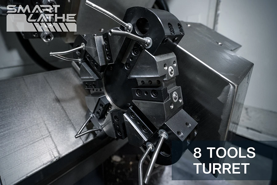 Slant Bed Cnc Lathe Bar Feeder Mini Cnc Lathe Machine Servo Turret Cnc ...