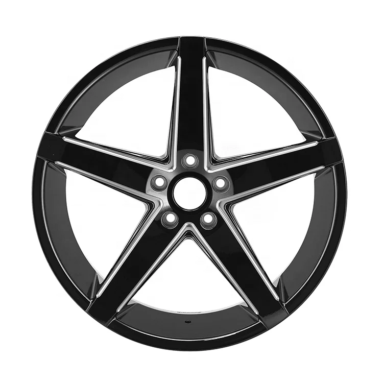Black Five Spoke Car Rims 18 20 22 24 Inch Rims Passenger Car Alloy ...