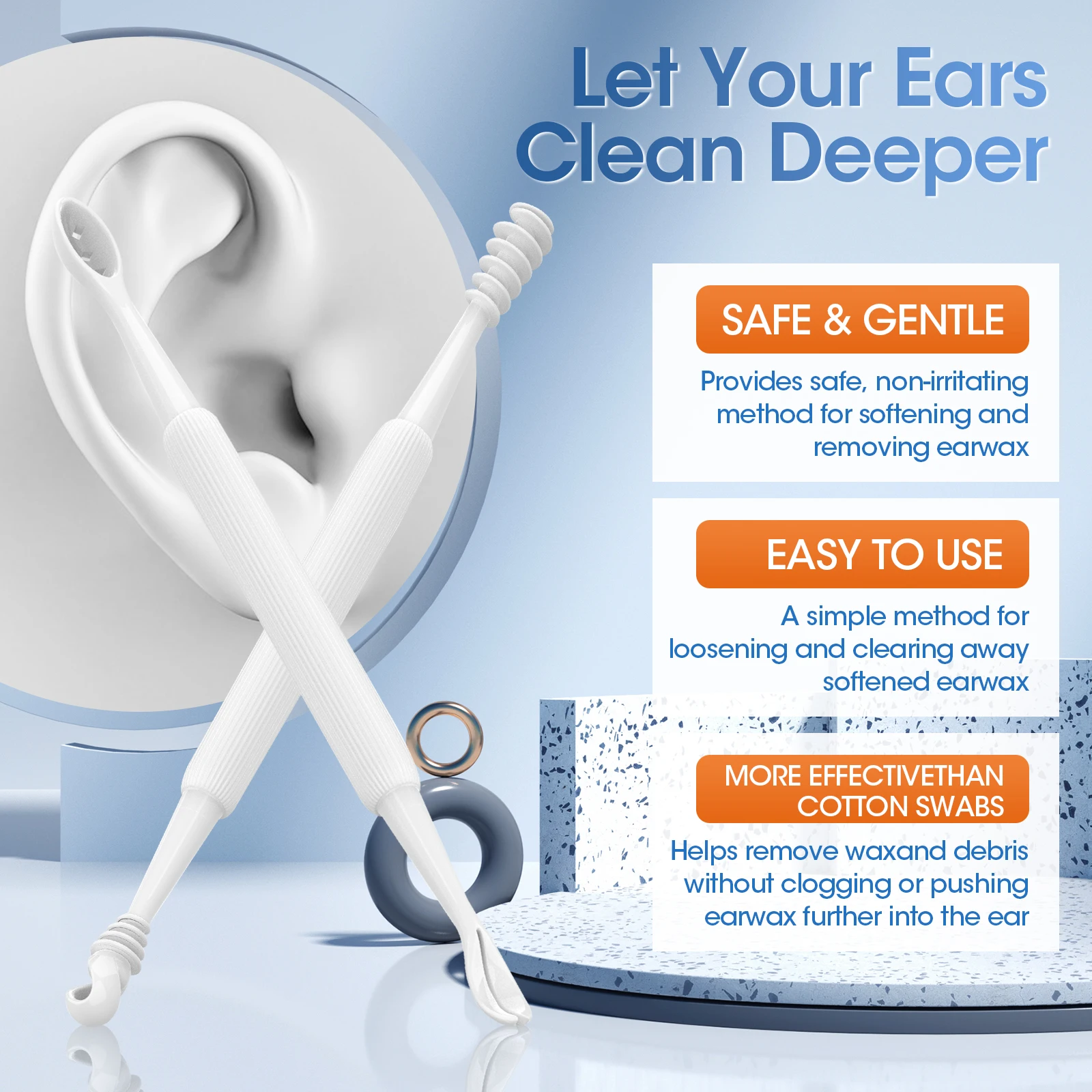 Silicone 2 In 1 Flexible Double Headed Ear Pickear Cleaner Tool Deep ...