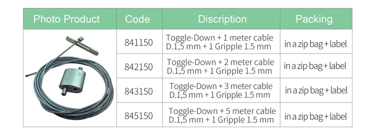 Wire Rope Suspension Hanging Kit Double End Exit Aircraft Cable Looping ...