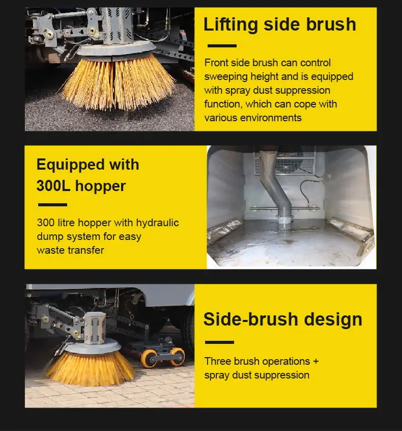 Road Sweeping Machine Road Vacuum Sweeper High Pressure Washing Pure ...