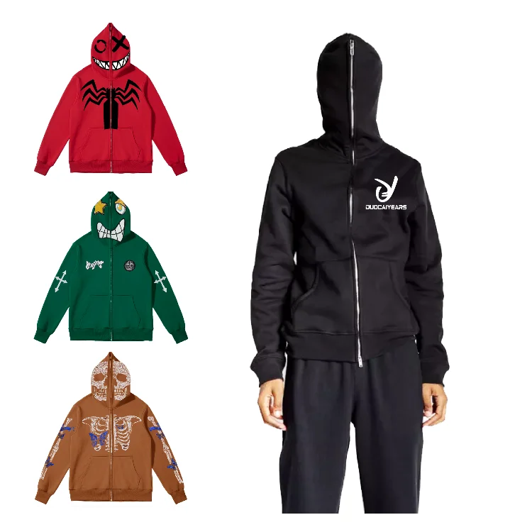 Custom Unisex Heavyweight Black Full Zip Up Hoodie Sweatshirt - Buy ...