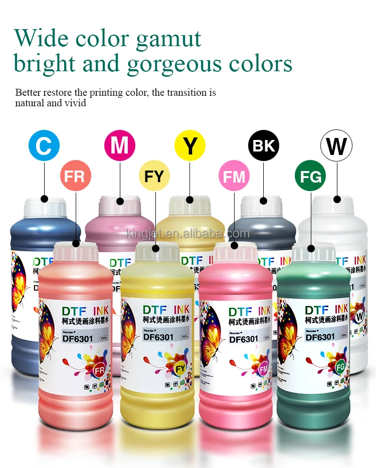 Dtf Ink 9 Colors Cmyk Textile Pigment Dtf Ink Set Color Universal Dye ...
