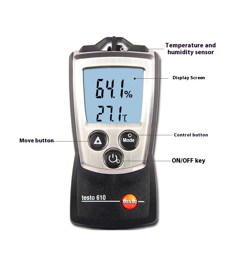 German Testo610 Portable Industrial Temperature Humidity Meter High ...