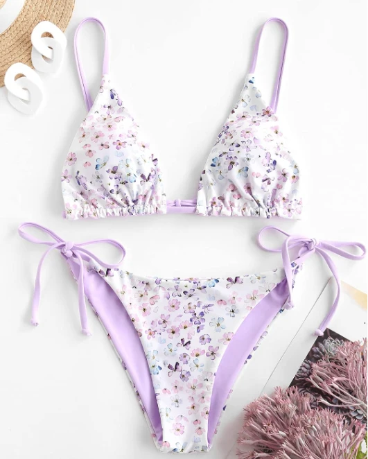 Triangle Micro Bikini Set With Padded Swimsuit for Women Brazilian ...