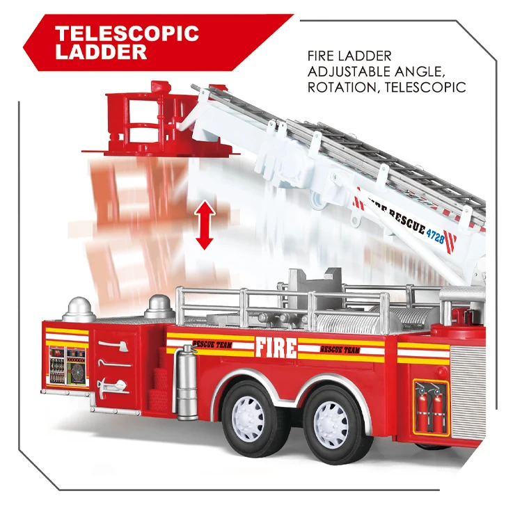 Inertial Fire Truck 63cm - Simulation Stretchable Ladder