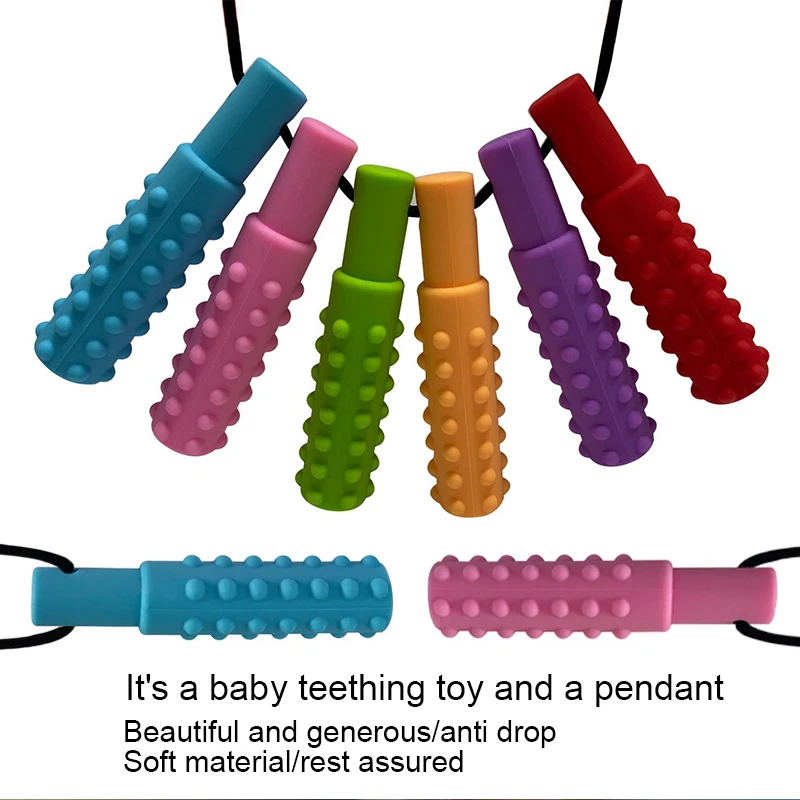 Adhd Boys Silicone Peace Sensory Teething Block Chew Necklace Brick Set ...