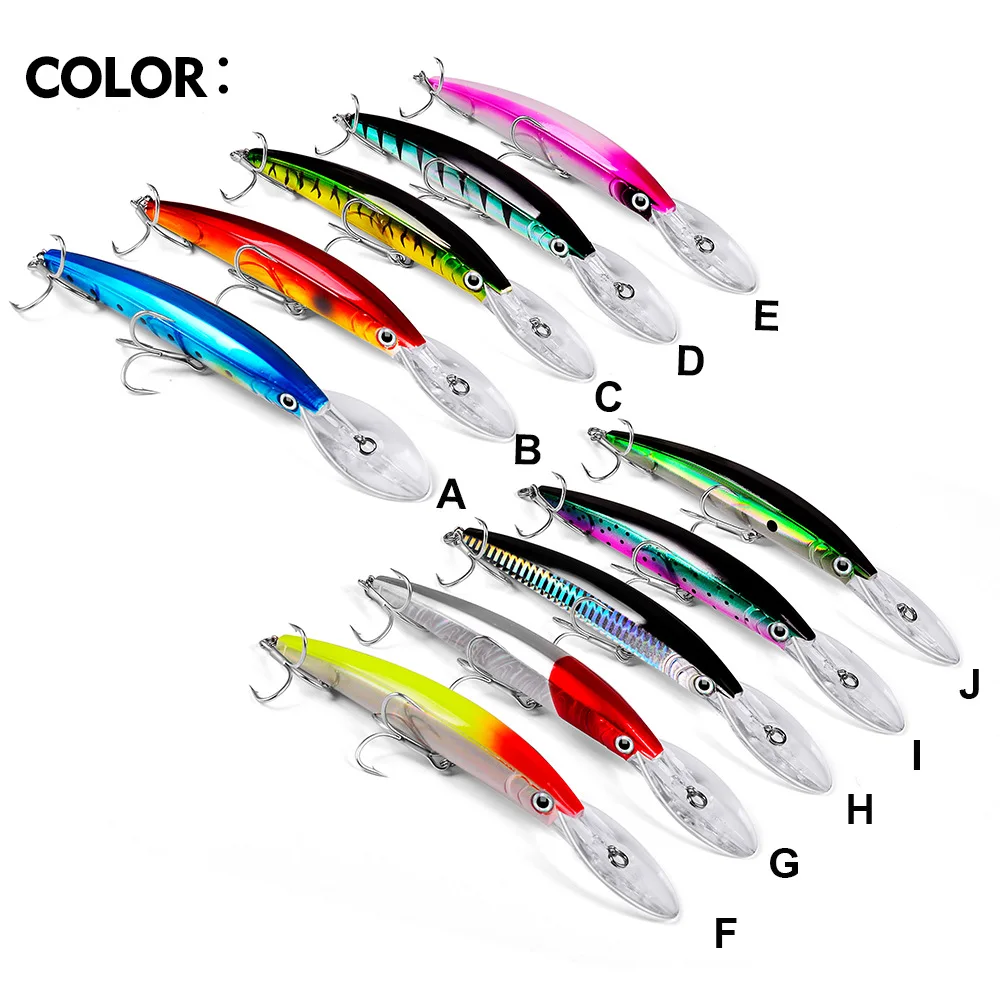 Newmajor 17cm 27g Big Minnow Wobblers Fishing Lures Deep Diving Minnow ...