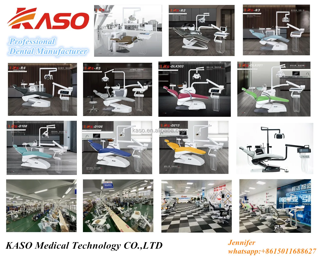 KASO Medical Luxury Dental Unit KS-R2 with Compensation Chair Frame ...