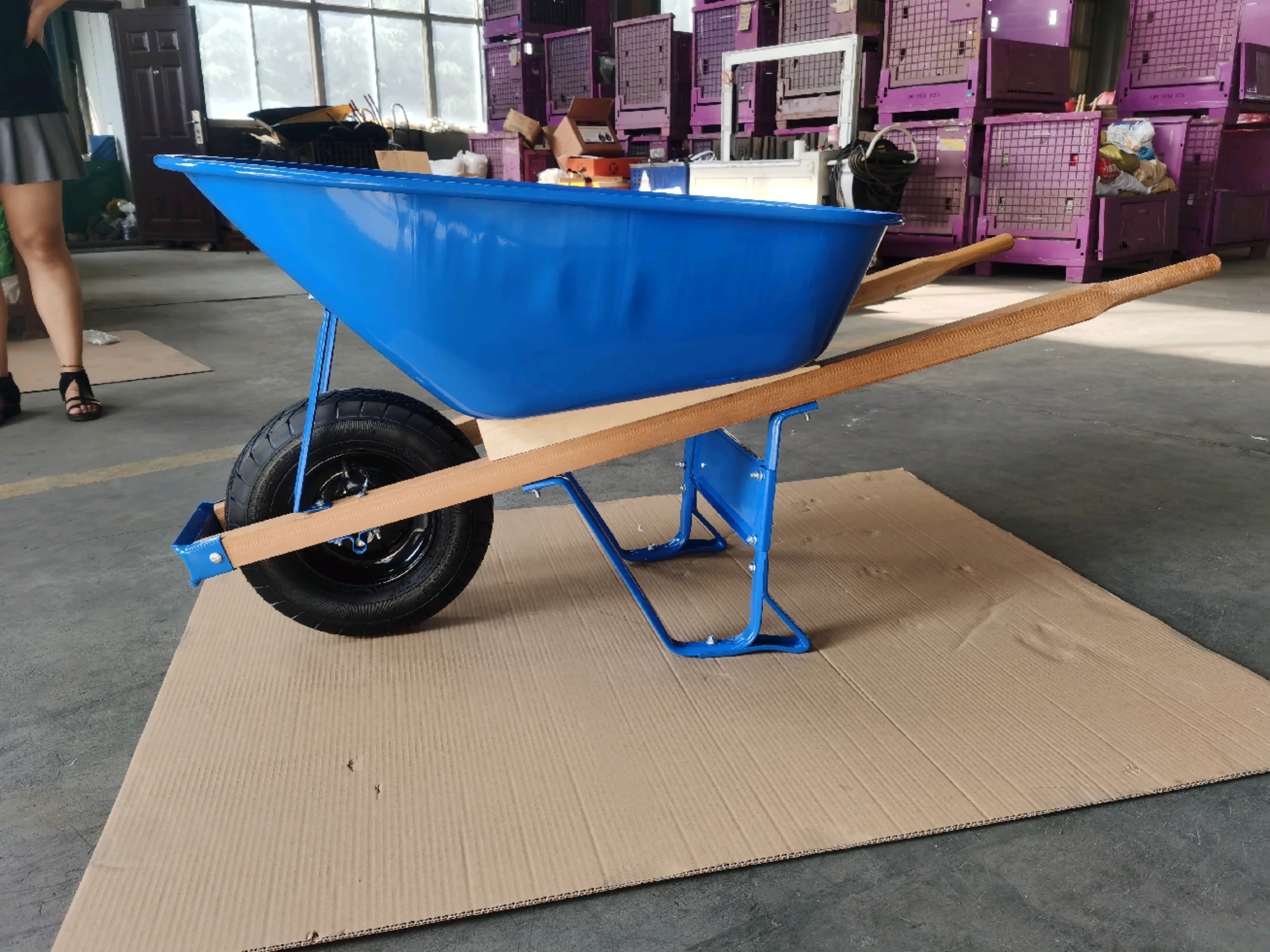 Deluxe 6 Cu. Ft Steel Tray Wheelbarrow with Wood Handles| Alibaba.com